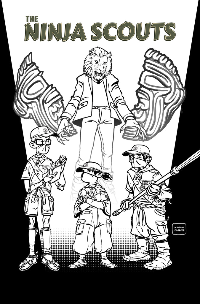 Ninja Scouts And The Mask Humbaba - Coloring Book Cover | Scout Comics ...